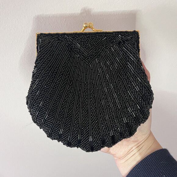 Valerie Stevens | Bags | Vintage Valerie Stevens Clutch Black Beaded ...